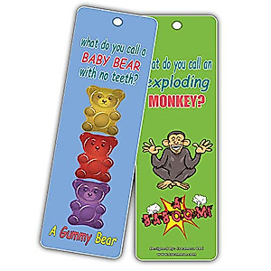 Bookmarks Cards For Kids (60 Pack)- Hilariously Silly Jokes Series 2- Funny and Hilarious Learning Pack - Excellent Party Favors Teacher Classroom Reading Rewards and Incentive Gifts for Young Readers
