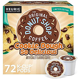 The Original Donut Shop Cookie Dough So Delicious, Keurig Single Serve K-Cup Pods, Flavored Coffee, 72 Count (6 Packs of 12)