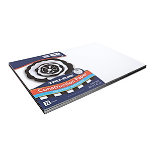 Tru-Ray Premium Construction Paper, Black & White, 12" x 18", 72 Sheets
