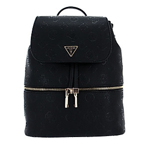 GUESS womens Helaina Flap Backpack, Black, one size US