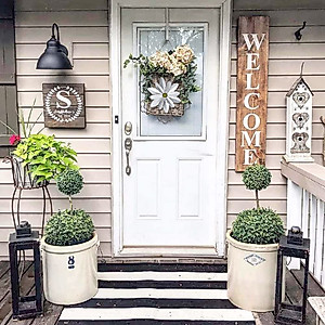 YEAHOME Metal Flower Wall Decor - 11 inch Wall Art Decorations Spring Yard Garden Rustic Farmhouse Home Decor Aesthetic for Bathroom, Bedroom, Kitchen, Outdoor Patio Garden Decor(Galvanized 1)