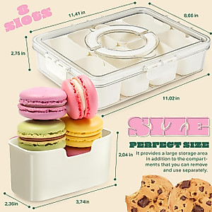 Snackle Box Container, Divided Serving Tray With Lid for Snack, Fruit Storage Containers for Fridge, You Can Use Snack Containers for Charcuterie - Fruit Tray for Picnic, 8 Compartment Snack Box