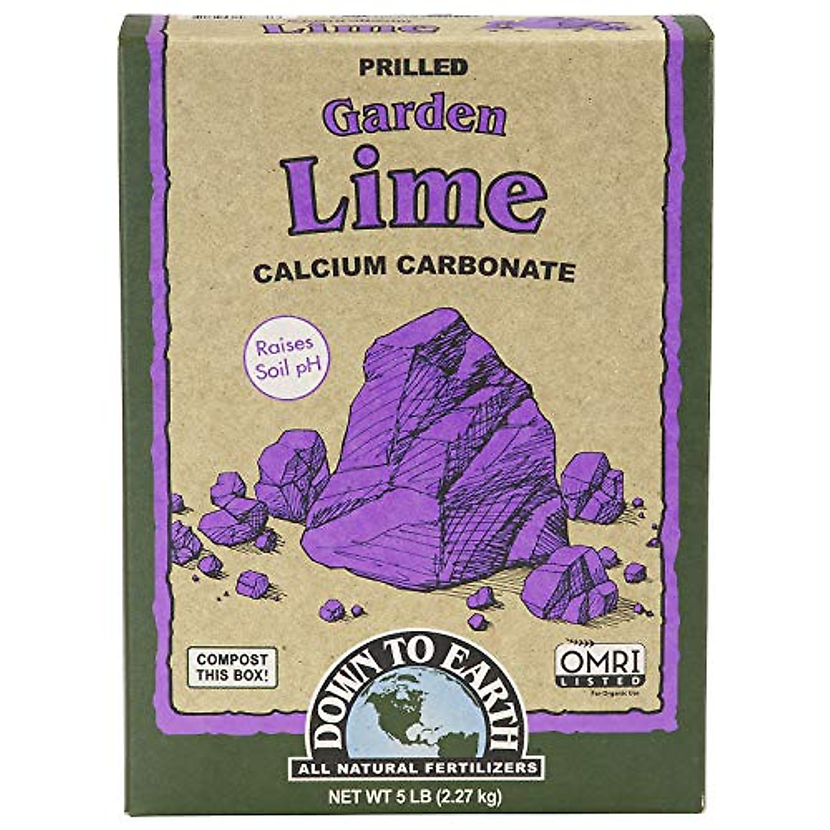 Down to Earth Organic Garden Lime Calcium Carbonate, 5lb