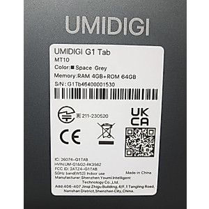 UMIDIGI G1 Tab Android 13 Tablet 2024, 8（4+4） GB+64GB 1TB Expand, Wi-Fi 6 Model, 10.1 inch Tablet with Quad-Core Processor up to 2.0 GHz, 6000mAh, Dual Camera, BT, 1280 * 800 HD IPS Touch Screen