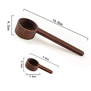 Coffee Spoons, Wooden Tablespoon Scoop, Wooden Coffee Ground Spoon, Measuring for Ground Beans or tea, Soup Cooking Mixing Stirrer Kitchen Tools Utensils, 1 Wooden Tea Scoop(3.86 inches)