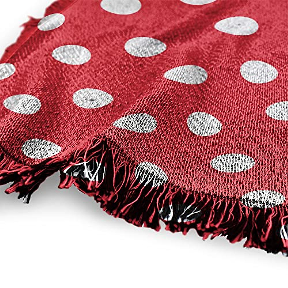 LOGOVISION Betty Boop Blanket, 50"x60" Paisley & Polka Dots Woven Tapestry Cotton Blend Fringed Throw