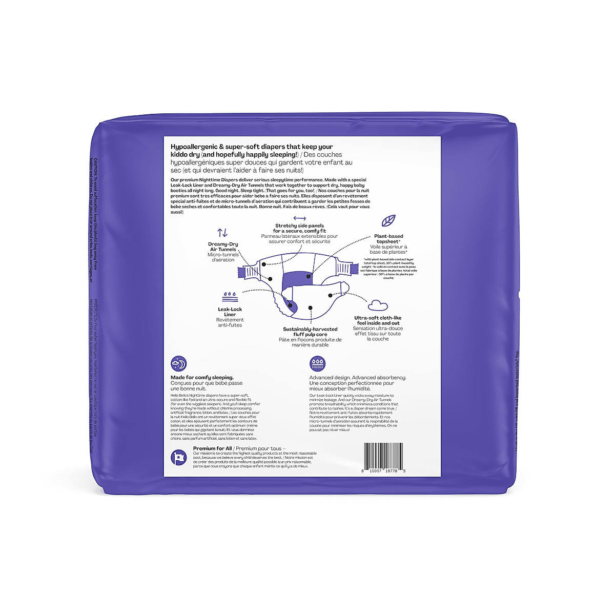 Hello Bello Nighttime Baby Diapers, Size 4, Ultra Absorbent and Hypoallergenic for Overnight Diapers for Extended Protection, 21 Count