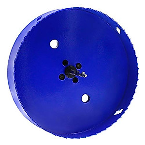 Seimneire 6-1/4 Inch Hole Saw with Heavy Duty Arbor, 1.2 Inch Cutting Depth HSS Bi-Metal Hole Drilling Cutter for Smoothly Cutting in Wood Cornhole Boards Plastic Drywall & Thin Metal