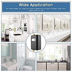 Tankless Water Heater, 110V 3000W Portable Mini Instant Electric Hot Water Heater System with LCD Digital Display for Household Indoor Bathroom Kitchen Washing