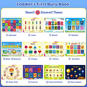 CALSPY Magnetic Busy Book for Kids - Montessori Kindergarten Preschool Learning Activities,23 Pages Autism Sensory Education Toys,Children's Day, Birthday and Airplane Travel Present