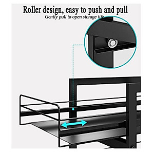 MADELL Sinks Under Sink Organizers,Kitchen Cabinet Organization,Under Cabinet Organizer Baskets Multi-Purpose Under Sink Shelf Organizer for Bathroom/Black
