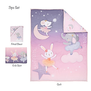 Bedtime Originals Tiny Dancer 3-Piece Ballet Baby Crib Bedding Set - Elephant