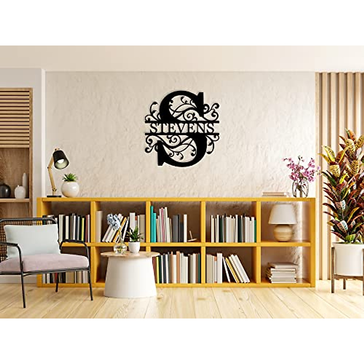 Personalized Family Name Sign, Personalized Metal Sign, Custom Metal Sign, Monogram Wall Decor, Personalized Last Name Sign, Split Letter Monogram Sign，housewarming gifts for new house