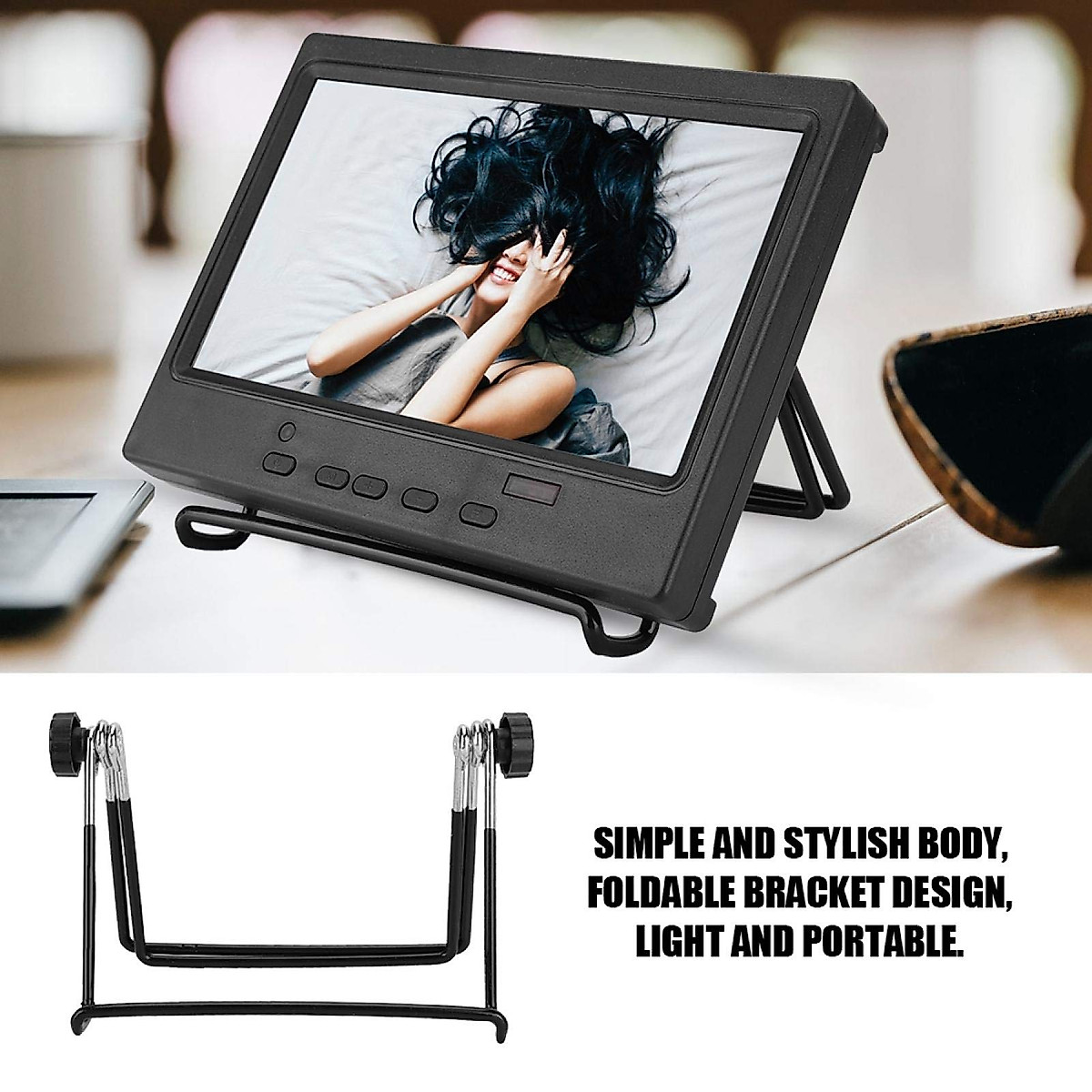 Monitor, 7 Inch Portable Monitor, 1024x600 Multifunction Display for , car Display, CCTV, +VGA + Input, Support Remote Control(US)