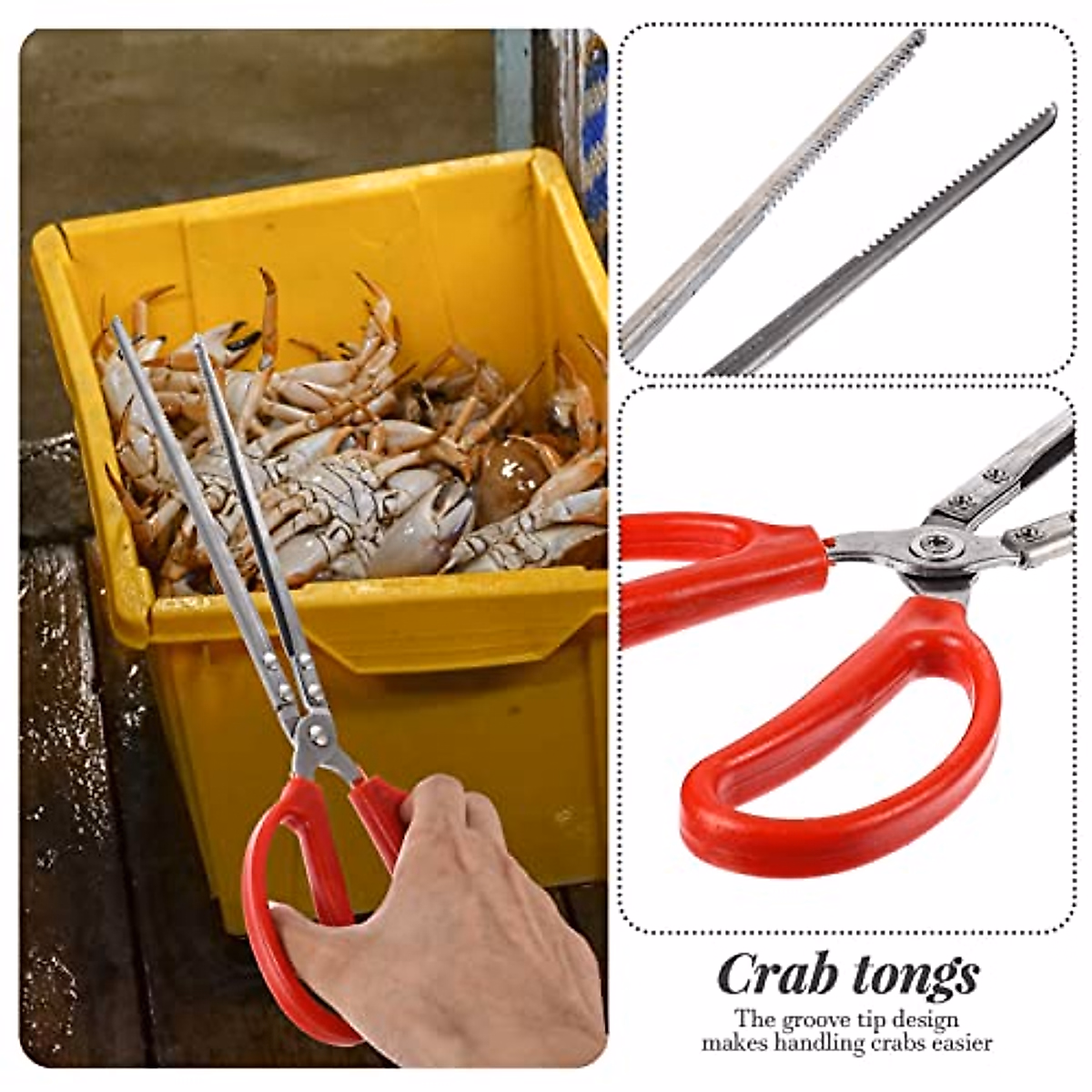 BESTonZON Grilling Tong Nabber Litter Trash Clamp Multi-Function Tool Mud Picker Live Household Steel Slip EEL Cooking Anti- Garden Grabber Long Home BBQ Multi- Reacher Portable Style Up