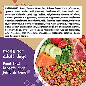 MOOCHIE Home Cooked Superfood Wet Dog Food - Joint & Bone - Lamb, Sweet Potato & Spinach - No Artificial Flavors or Preservative - 6 x 9 oz Pouch