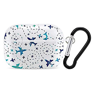 Airplanes Bluetooth Earbuds Case Cover Compatible for AirPods Pro Protective Box
