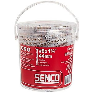 Senco 08F175Y Duraspin# 8 by 1-3/4" Flooring to Wood Collated Screw (1, 000per Box)