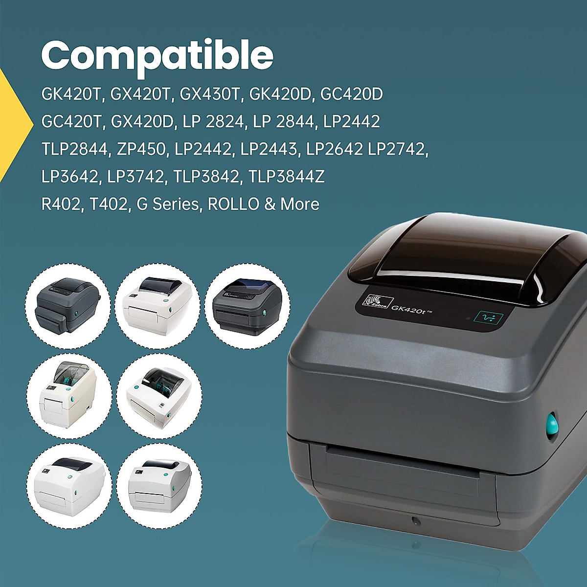 12 Rolls 4" x 2" Thermal Labels - 760 Paper Stickers Per Roll - 4 Rolls - fits Zebra LP2844, GC420, GK420, GX430, ZD220, ZD420, ZD500, ZD620, ZP-500, GT800 Direct Thermal Printers