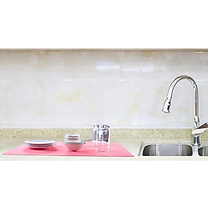 Pink Heat Resistant Nonslip Table Mat, Multipurpose Extra Large Silicone Nonstick Pastry Mat, Countertop Protector, 19.7''15.7"