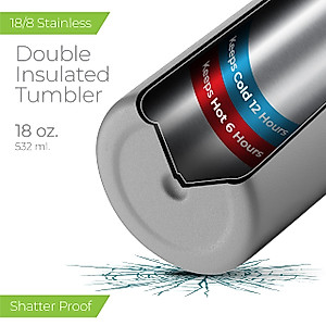SIPX™ Triple-Insulated Tumblers - 18 Oz. Slim Modern Tumbler With Lid, insulated Cup Keeps Hot For 12 Hours, Stainless Steel Tumbler Made Of Sustainable Material, Coffee Travel Mug (Grey)