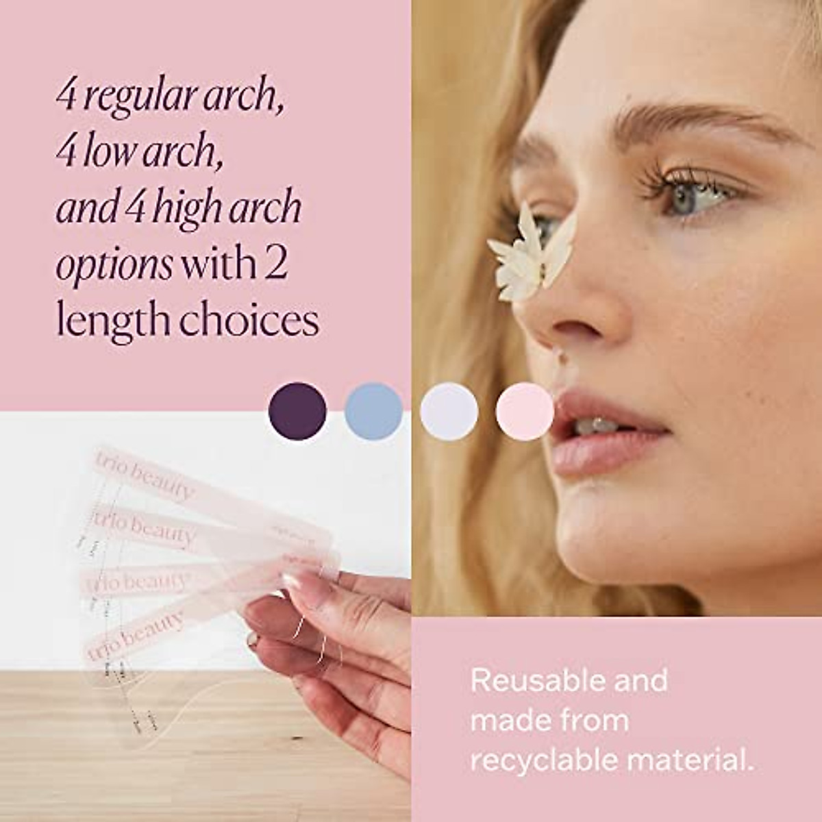 Trio Beauty Original Brow Stencil Kit with 12 Stencils | Perfect Brows in Seconds | 15-pc Eyebrow Stamp Stencil Kit with Fully Waterproof Eyebrow Pomade and Dual Ended Sponge Brush | Dark Brown