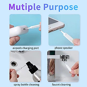 [10 Pieces] Loirtlluy Phone Mini Cleaning Brush Kit, Anti-Clogging Nylon Cleaner for Phone Speaker and Receiver, Multifunctional Cleaning Tool Compatible with Airpods, iPhone, Keyboard, Car Vent