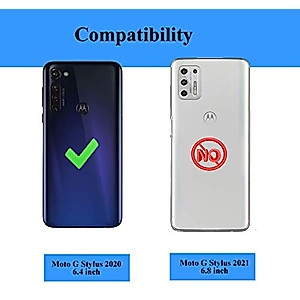 Moto G Stylus (2020) Case, Moto G Pro (2020) Case, with Tempered Glass Screen Protectors, Androgate Ring Kickstand Car Mount Shockproof Cover Case for Motorola Moto G Stylus/Pro, Purple