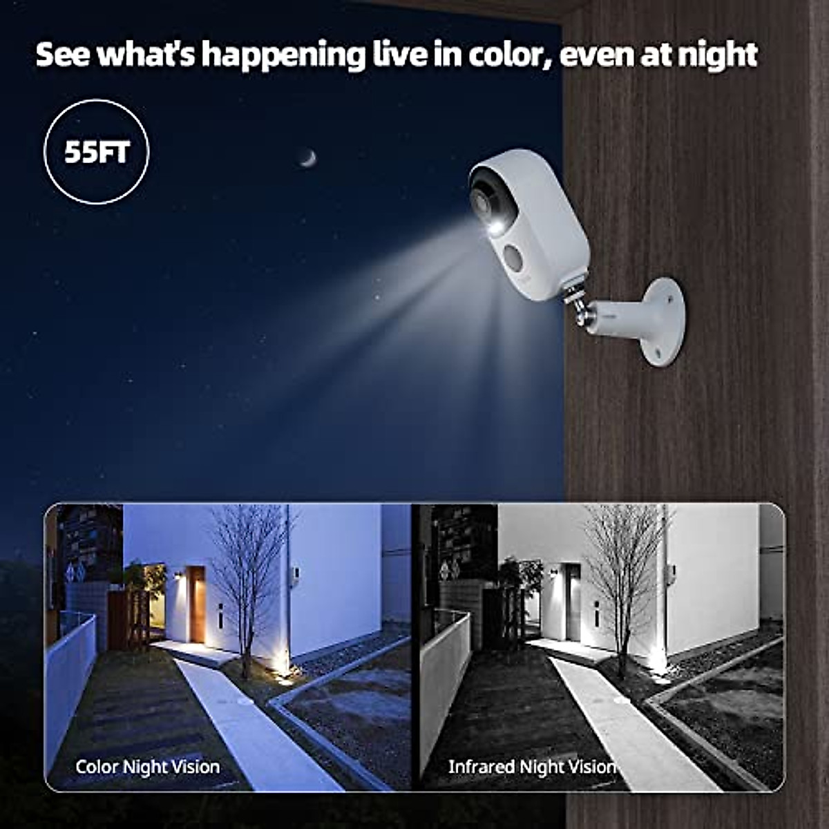 TIEJUS 2K Cameras for Home Security 2 Pack, Wireless Security Camera Outdoor with Motion Detection, 2 Way Talk, Color Night Vision, Siren Indoor Camera, IP66 Weatherproof Surveillance Camera, Cloud/SD