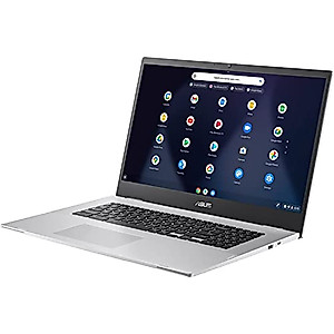ASUS Chromebook 17.3" FHD Laptop Computer, Intel Celeron N4500 Processor up to 2.8GHz, 4GB LPDDR4 RAM, 32GB eMMC, WiFi 6, Bluetooth 5.2, Webcam, Transparent Silver, Chrome OS, ipuzzle Type-C HUB