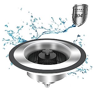Kitchen Sink Drain Strainer, Upgraded 3 in 1 Kitchen Sink Bounce Core & Stopper Kit, 304 Stainless Steel Pop Up Kitchen Sink Stopper, Sink Stopper 3-1/2 Inch