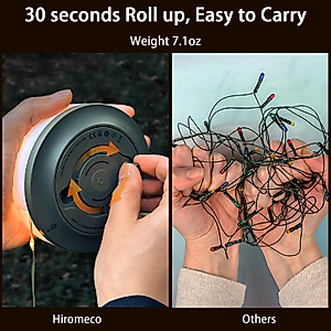 Hiromeco Camping Lights String, Outdoor String Lights with 5 Lighting Modes, Quick 30s Recovery, Durable and Waterproof, USB Charging - Portable Camping Lights for Camping, Yard, and Hiking (32.8ft)