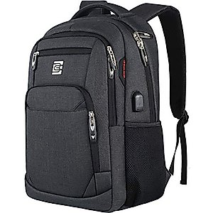 Laptop Backpack,Business Travel Anti Theft Slim Durable Laptops Backpack with USB Charging Port,Water Resistant College School Computer Bag for Women & Men Fits 15.6 Inch Laptop and Notebook - Black