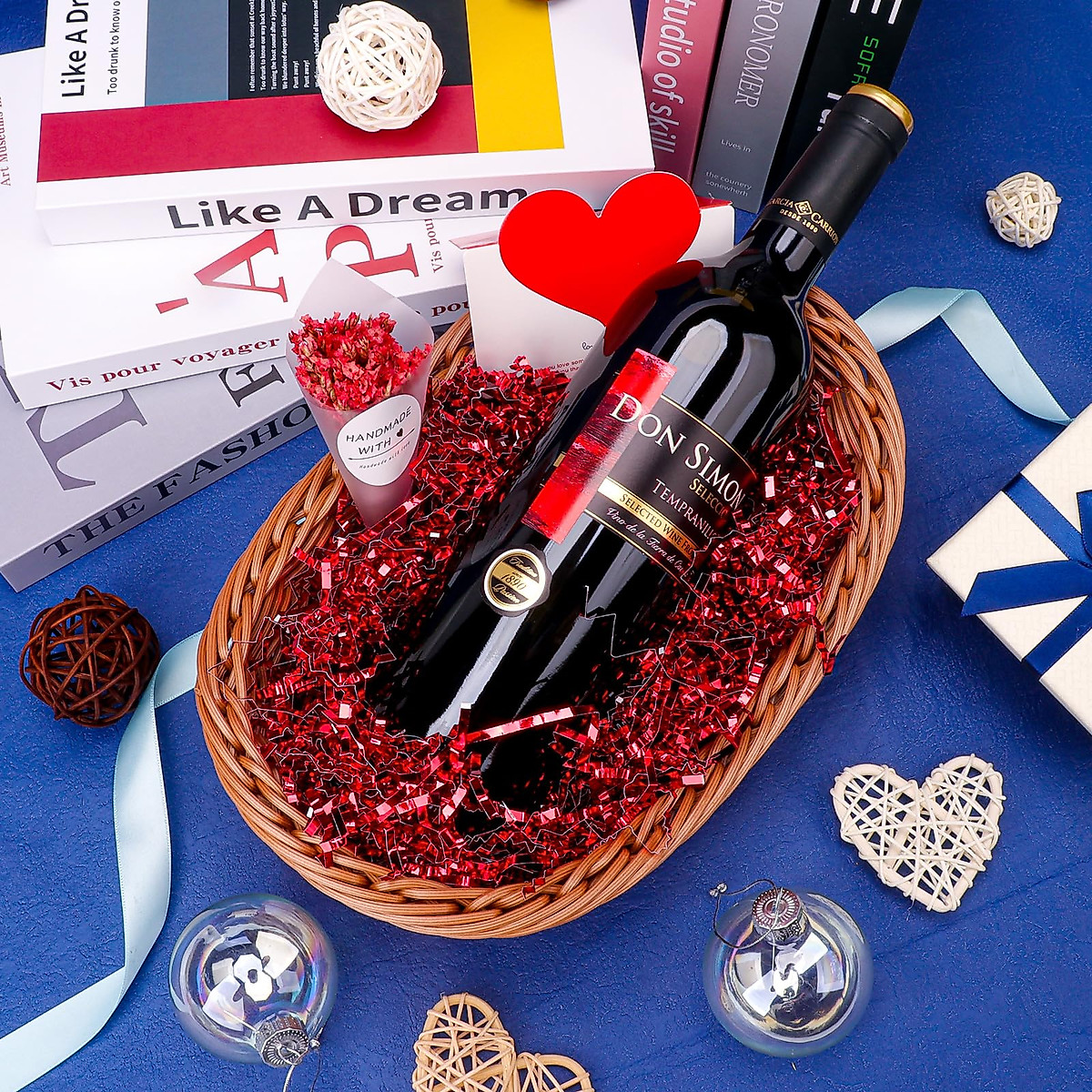 Ottwlli 150 Grams Iridescent Red Crinkle Cut Paper Shred Filler Package Stuffing Gift Box Filler for Gift Box Basket Bags Filling for Wedding, Party