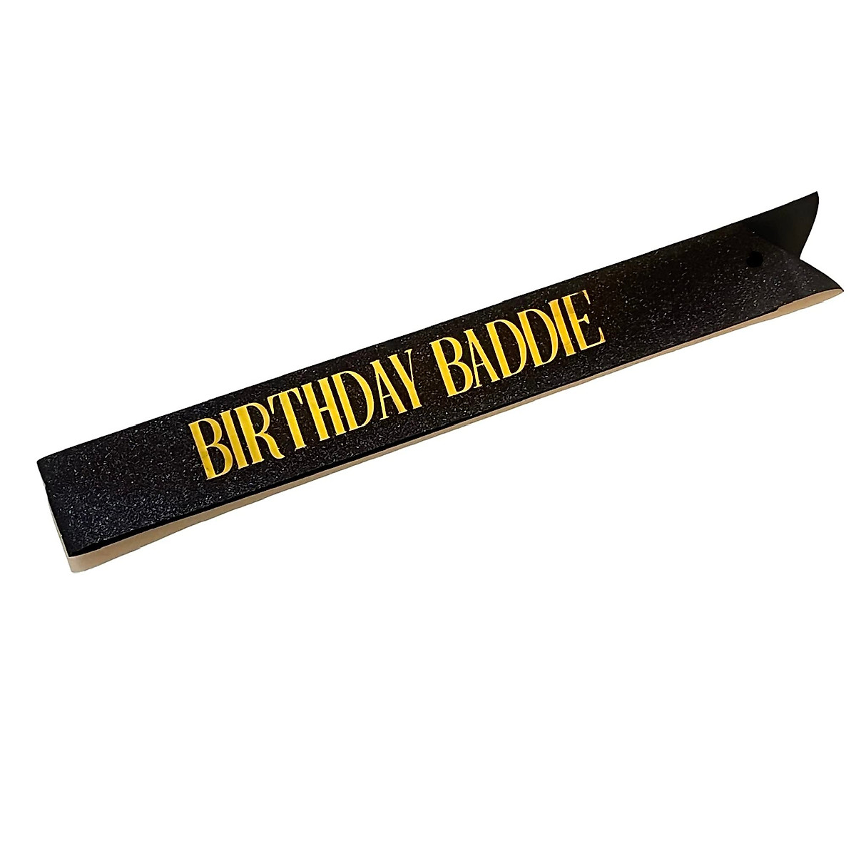 "Birthday Baddie" sash - Black Glitter sash with Gold foil. Soft Black Satin Sash for Women and Men - Birthday Party Favors Supplies Decorations & Accessories for Any Birthday