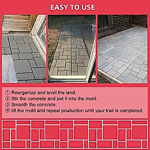 Anothera 20"x20"x1.8" Plus Size Walk Maker Reusable Concrete Path Maker Molds Stepping Stone Paver Lawn Patio Yard Garden DIY Walkway Pavement Paving Moulds (8-Grid)