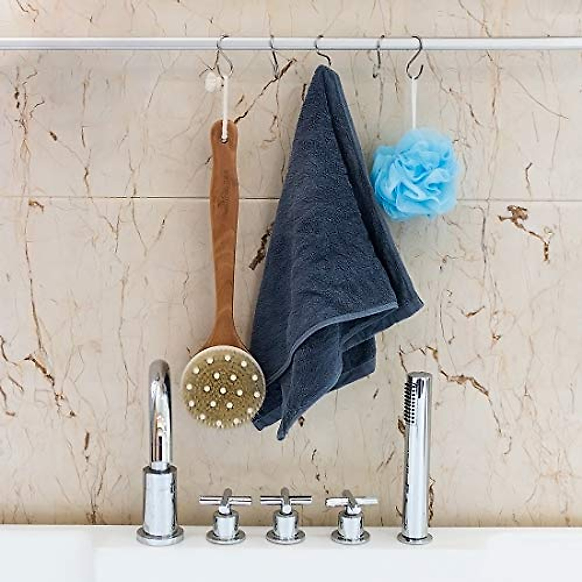 Annaklin Small S Hooks 24 Pack 2-3/16", Stainless Steel S Hooks for Hanging Pan Pot Utensils Plants Bags Towels, Heavy Duty S Shaped Hooks, Silver