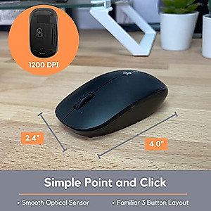 Wireless Keyboard Mouse Combo, X9 Performance Small Full Size Wireless Mouse and Keyboard Combo - 20% Smaller Cordless Keyboard and Mouse Set to Save Space for Windows, Laptop, Computer, Desktop, PC