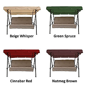 Garden Winds X-Large Universal Replacement Swing Canopy Top Cover - RipLock - Nutmeg