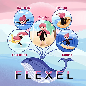 Flexel Wetsuit for Girls,2mm Neoprene Kid Wet Suit Shorty Wetsuit for Girls Long Sleeve Girls Wetsuit Thermal Swimsuit for Toddler Youth Wetsuit Girls Water Suit(Pink, L), Large