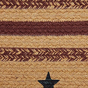 VHC Brands Potomac Jute Rug Oval Stencil Stars w/Pad 36x60