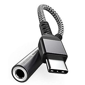 Maxonar USB Type C Headphone Adapter, Upgraded USB-C to 3.5mm Jack Dongle Digital to Analog Aux Audio Converter for Galaxy S22 S21 S20 Note 20 10 S10 S9 iPad Pixel 5 4XL-Grey