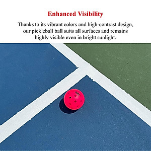 SB Pickleball Balls 6 Pack | Supra-40 Holes Outdoor Pickleballs | Built to USA Pickleball (USAPA) Standard for Professional Tournament Play | Neon Pink Hot Pink | Indoor Pickleball