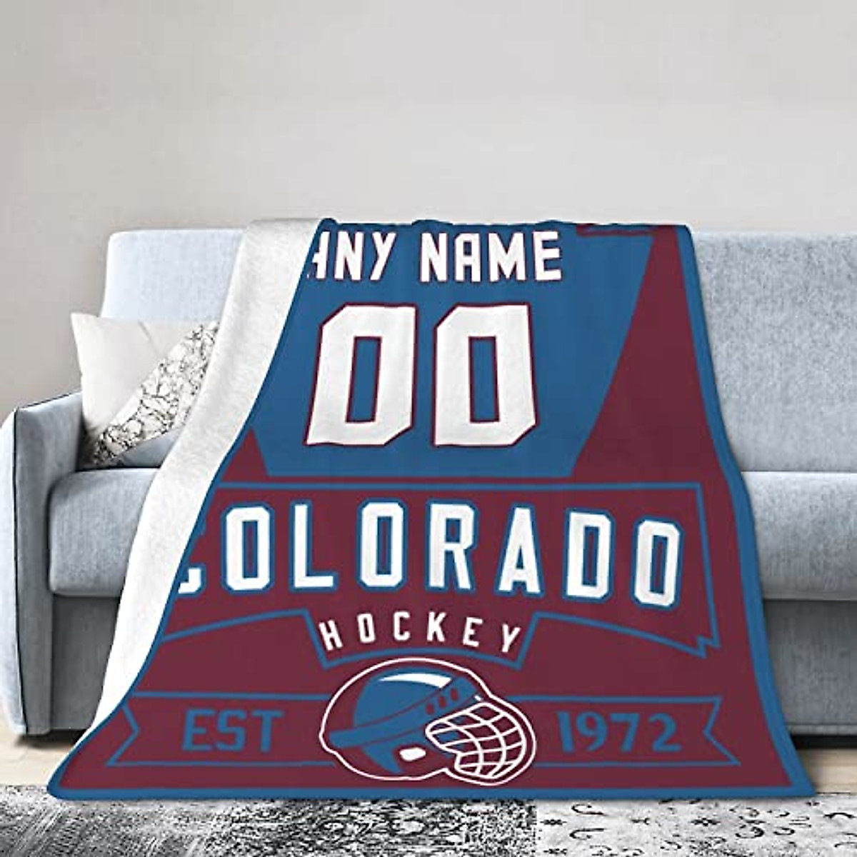 Custom Blanket for Bed Personalized Fans Gift Hockey City Summer Winter Fleece Throw Blankets Add Name and Number Personalized