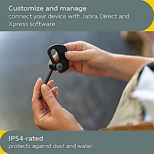 Jabra Perform 45 Ear Hook Mono Bluetooth Headset - Advanced Ultra-Noise-Cancelling Microphone, Push-to-Talk Functionality, Face2Face Mode and Discreet Design - Black