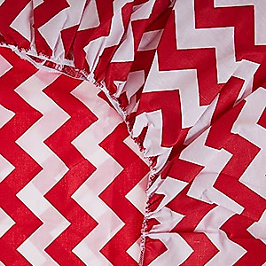Baby Doll Bedding Chevron and Solid Color Fitted Crib/Toddler Bed Sheet Set, Red 2 Pk