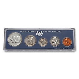 1966 P Special Mint Set - Five Coins in Sealed Case with Original Packaging and Struck at the Philadelphia Mint: SMS US Mint Brilliant Uncirculated