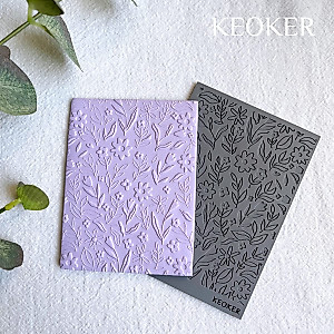 Keoker Polymer Clay Texture Sheets, Clay Texture Mat for Making Earrings Jewerly, Polymer Clay Earrings Tools (Floral A)