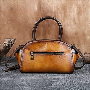 ZHUHW Leather Women's Bag Flower Handbag Hand-Painted Chinese Style Floral -Shoulder Messenger Bag (Color : D, Size