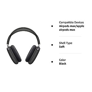 Ankasi Silicone Case Cover Compatible with AirPods Max,Soft Silicone Skin Cover Anti-Scratch Shock Resistant Shock-Absorbing Protective Case kit for Apple AirPods Max 2020 (Black)